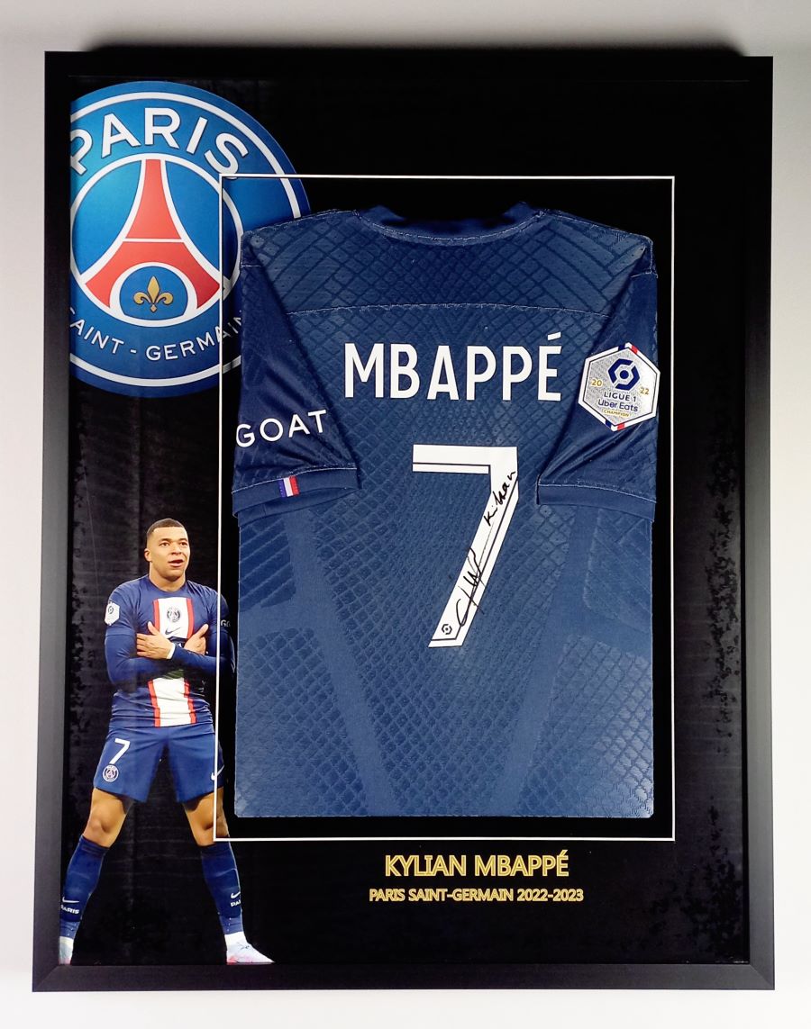 Paris Saint-Germain Ingelijst thuisshirt in speciaal frame 2022-2023 ...